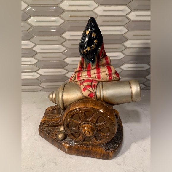 Accents | Rare Vintage Patriotic Betsy Ross Flag And Cannon Chalkware ...